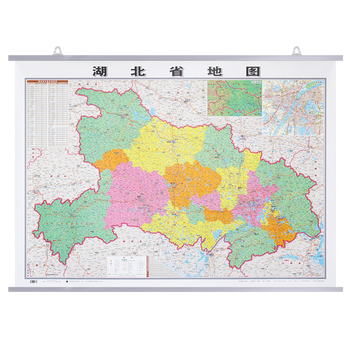 新版湖北省地图挂图双面覆膜防水1.1*0.8米 高清政区交通铁路高速旅游商务办公家用2021年