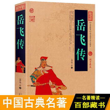 岳飞传正版书 中国古典名著百部藏书 钱彩原著 白话文 图文版 岳飞传青少年版小学生成人版 人物传记书
