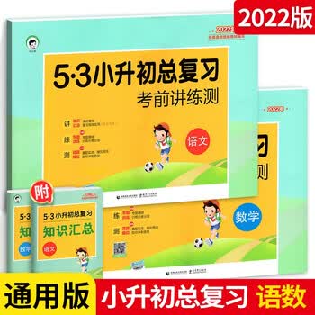 可选】小学五三5.3全优卷小升初总复习考前讲练真题测试卷 语数2本