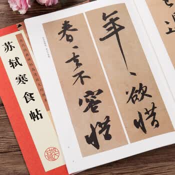 苏轼寒食帖 行书书法毛笔字帖 高清放大碑帖对照本 成人初学临摹苏东坡黄州寒食诗帖入门练字帖 墨点字帖