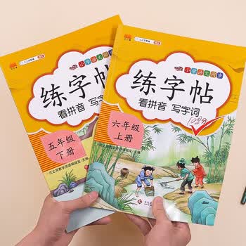 【年级可选】小学一年级二年级三四五六上册下册控笔训练字帖小学生儿童练字贴语文写字描红本部编人教版同步 【两本】5年级下册+6年级上册