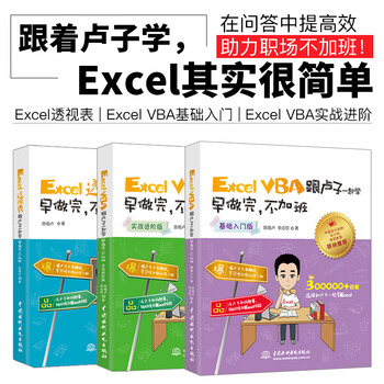 【套装3本】vba excel书籍跟卢子一起学excel早做完不加班 Excel VBA从入门到精