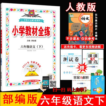 2022春薛金星小学教材全练 6六年级语文下册 人教版 部编版 RJ版6六下语文教材全解同步练习册随堂测验单元期中期末测试卷金星教育