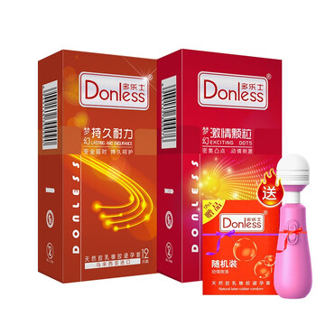 多乐士（DONLESS）安全套 加倍润滑避孕套 超薄持久激情螺纹颗粒 情趣套套男用成人用品 原装进口 激情颗粒+持久耐力（共24只）【图片 ...