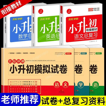 2021小升初真题卷刷题人教版语文数学英语部编六年级下册总复习教辅资料全套专项训练模拟试卷卷子 6册 小升初模拟试卷+总复习资料