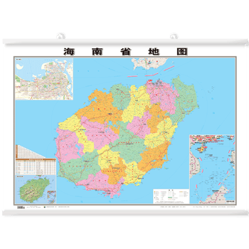 海南省地图挂图2022年版1.1*0.8米覆膜挂杆贴墙用图家用办公商务会议室用交通行政区划