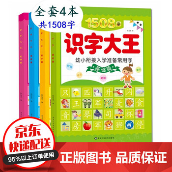 幼小衔接入学准备常用字一识字大王 儿童识字书全套4册 识字大王1508字 学前识字幼儿早教启蒙 宝