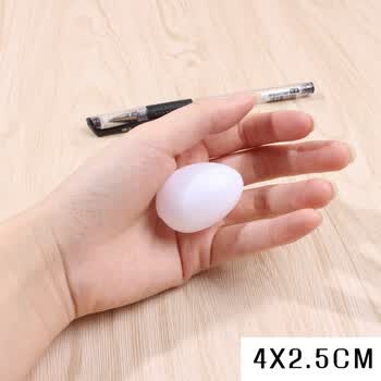 姒桀儿童复活节彩蛋diy卡通彩绘手绘仿真蛋壳幼儿手工玩具 4cm白色仿真蛋10个 送挂绳
