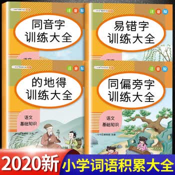 抖音同款/斗半匠小学语文基础知识同音字训练同偏旁字训练易错字大全字词积累手册 字词训练四本套装