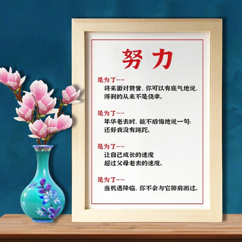 写给儿子的话 激励孩子独立上进女儿励志书画书房摆台挂墙画框学生座右铭实木相框UTK UTK26努力是为了什么 A4(可摆可挂)