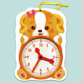 阳光宝贝 我会认时间 0-3-6岁幼儿园教具 小花狗版 儿歌教学 时钟歌 分时秒针 启蒙认知卡