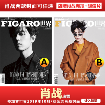 现货肖战A/B封面可选计入销量【店赠肖战海报+明信片】飞 费加罗世界杂志2019年10月/期肖战封面