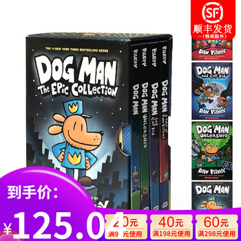 《Dog Man 英文原版神探狗狗的冒险 盒装1-4本套装 幽默英语漫画彩页桥梁书》【摘要 书评 试读】- 京东图书
