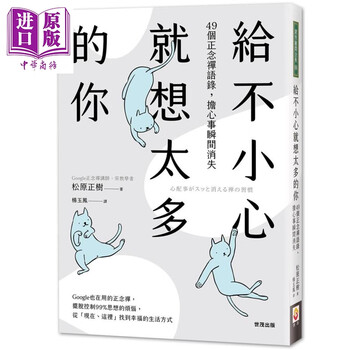 给不小心就想太多的你：49个正念禅语录，担心事瞬间消失 港台原版 松原正树 世茂