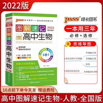 2023图解速记高中生物PASS绿卡全彩版知识点随身记小册子高一高二高三通用生物知识大全新教材 高中 老教材：高中生物