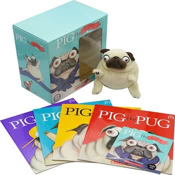 PigthePugGiftSet+玩偶一只叫猪的哈巴狗盒装4册＋CD＋玩偶（3-6岁） 进口故事书