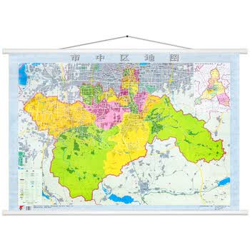 2020新版 市中区地图 带杆约1.1*0.8米 高清印刷 覆膜防水 山东省区域地图山东省市济南市中