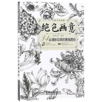绝色画意34朵清新花草的素描图绘