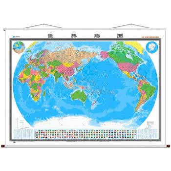 2022年 超大高清地图 卷轴版 办公室挂图 2.37米*1.7米 世界地图