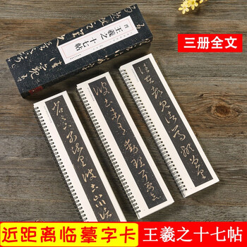 王羲之十七帖 晋 经典碑帖近距离临摹卡全3册 王羲之草书书法毛笔字帖原碑帖附简体旁注 安徽美术出版社