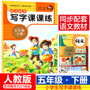 五年级下册语文同步写字课课练 部编人教版小学生5年级课本同步训练练字帖硬笔钢笔书法生字专项练习楷书练