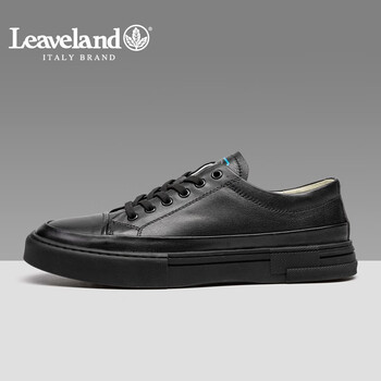 意大利Leaveland枫叶国际大牌休闲鞋男鞋真皮板鞋男2021新品皮鞋潮流百搭小黑鞋时尚牛皮鞋子 黑色 40【图片 价格 品牌 报价】-京东
