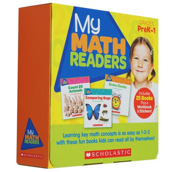 英文原版 My Math Readers 25册盒装 数学启蒙思维认知 形状时间认知益智儿童读物 Scholastic 学乐读物 .梦想童趣城