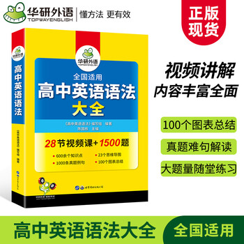 华研外语2021高中英语语法大全 全国适用 适用于高一高二高三高考英语语法真题短文改错及语法填空专