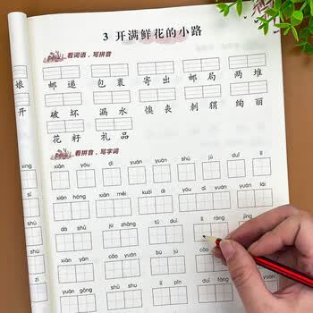 二年级上下册看拼音写词语写汉字生字注音组词写字语文人教版课堂同步专项训练练习册小学人教版练习 德亚文化看拼音写词语学写字二2下