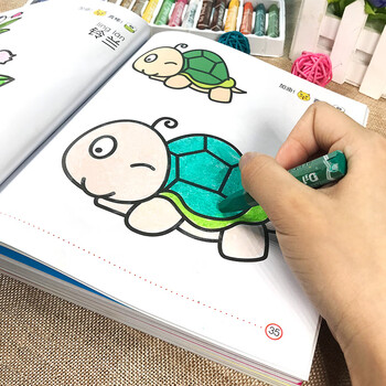 全套6本简笔画幼儿画画本手绘本大全入门启蒙2-3-4-6岁幼儿园儿童画画教材宝宝阶梯涂色书早教涂鸦填 全套6本共288页【送12色油画棒】