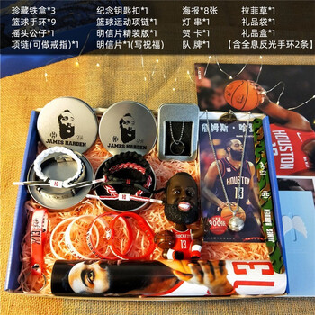 篮球迷手环科比詹姆斯欧文库里哈登纪念品手办周边生日礼物送男生 哈登-套餐四(礼物盒)