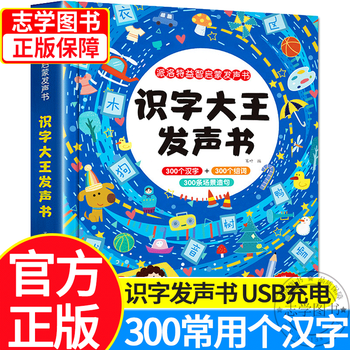 识字大王发声书 派洛特益智启蒙发声书幼儿学汉字认字幼儿园3-6-7岁学前儿童绘本宝宝看图拼音教材手指点读认知会说话的发声书 正版