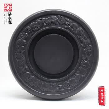 国家非遗 易水砚台《福寿》包邮厂家直销 文房四宝 毛笔砚台 礼品学生砚台收藏圆形砚