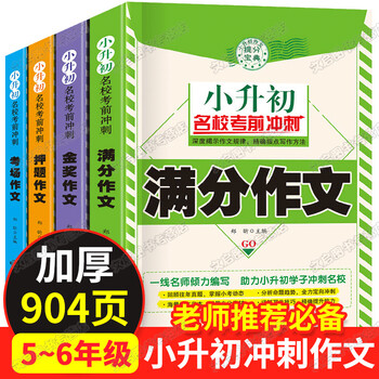 全套4册 小升初作文大全书 语文推荐阅读小学生5到6五六年级下阅读的写作素材精选分类满分同步小学