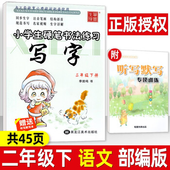 写字课课练一二三四五六年级上册下册 部编人教版 李放鸣小学生字帖铅笔钢笔楷书正楷硬笔书法临摹练字帖 二年级下册  语文 部编版字帖