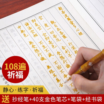 威艾斯心经抄经本金刚经地藏经大悲咒楞严咒佛经手抄本初学者小楷硬笔书法临摹字帖抄经经书套装结缘经文 心经12本套装