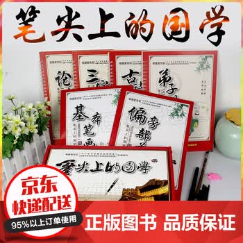 笔尖上的国学（盒装）练字帖控笔训练硬笔书法凹槽字贴小学生 毛笔临摹 笔尖上的国学礼盒套装