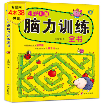 宝宝智力开发大脑测试训练思维逻辑益智游戏书籍 4岁儿童脑力训练全书 （定价23.8）