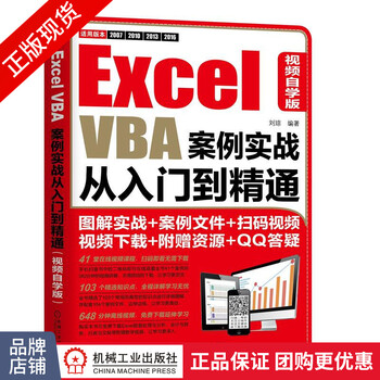 现货包邮 Excel VBA案例实战从入门到精通（视频自学版）计算机vba办公自动化8053201