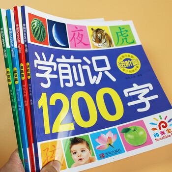 看图识字卡片 儿童认字书3-6岁宝宝认知早教幼儿园学汉字 全4册共1200字