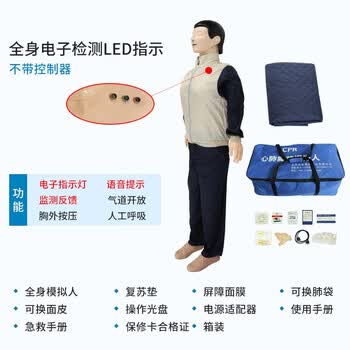驰亨心肺复苏模拟人半身全身急救人体训练人工呼吸模拟电子计数模型标配 全身电子检测LED指示
