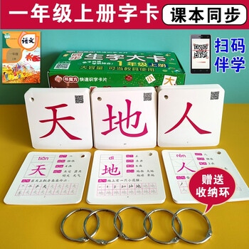 幼儿识字卡片1-6岁学龄前儿童启蒙益智早教宝宝识字卡【以所选系列为准】 同步生字1年级上册