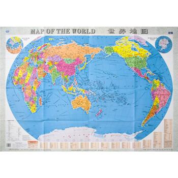 2021新版 世界地图(英中对照) 纸质折叠贴图地图 1.1米*0.8米 世界地图贴图 高清中英文对