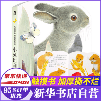 小兔比利(中英双语)/亮丽精美触摸书 乐乐趣亮丽精美触摸书小兔比利小兔巴尼手偶书推拉书触感玩具书系列