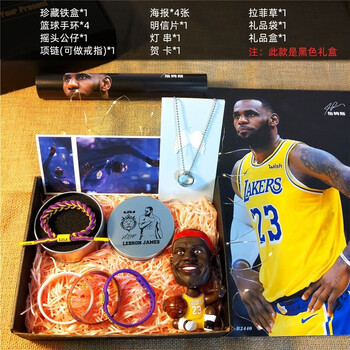 篮球迷手环科比詹姆斯欧文库里哈登纪念品手办周边生日礼物送男生 詹姆斯-套餐二(黑色礼盒)