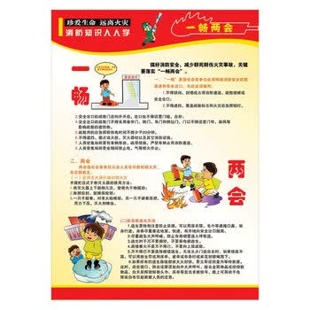 消防安全宣传画挂图海报消防规章制度牌消防安全告知书四个能力墙贴画贴纸VCH VCH06 一畅两会 100*70厘米 覆膜防水PP贴纸