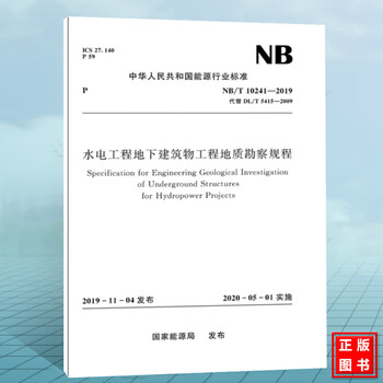 NB/T10241-2019水电工程地下建筑物工程地质勘察规程（代替DL/T 5415-