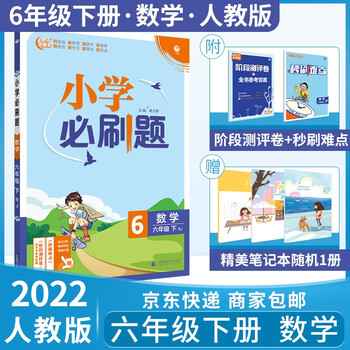 2022版小学必刷题六年级下册语文数学英语人教版练习册理想树教材课本同步随堂天天练测试卷： 数学 六年级下册人教版RJ