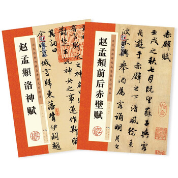 正版墨点字帖 赵孟俯行书字帖2本套 毛笔书法临摹练习入门 历代经典碑帖高清放大对照本 赵孟頫洛神赋