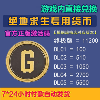 Steam绝地求生 PUBG G币G-coin 皮肤金币 CDK G币充值 官方 DLC3【图片 价格 品牌 报价】-京东
